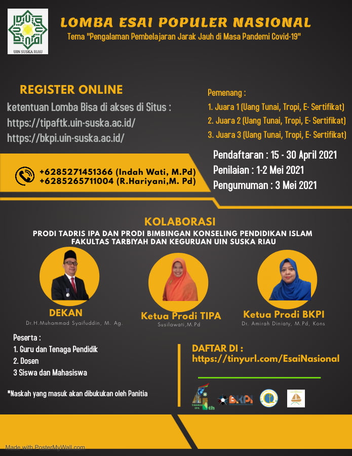 LOMBA ESAI POPULER NASIONAL TAHUN 2021 – JURUSAN TADRIS IPA